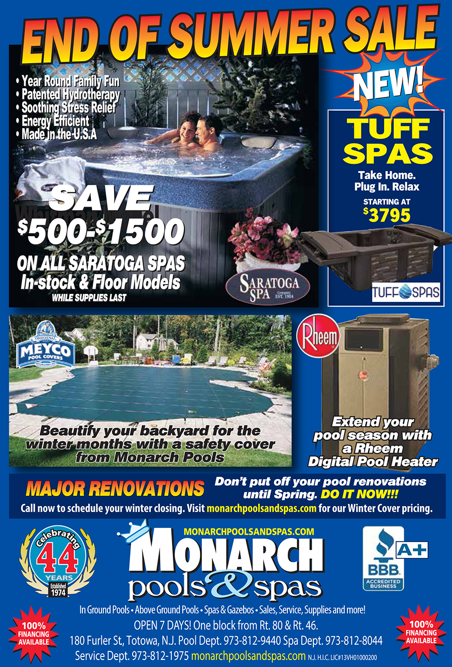 Monarch Pools & Spas | Totowa, NJ | Specials and Promotions